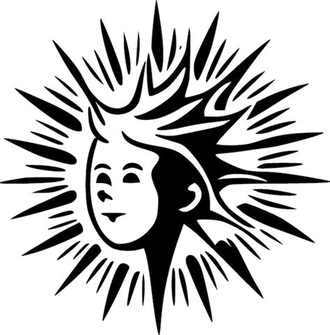 Premium Vector Sunshine Black And White Vector Illustration