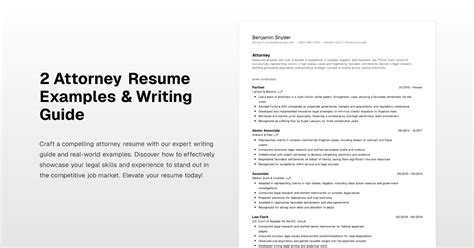 2 Attorney Resume Examples And Writing Guide