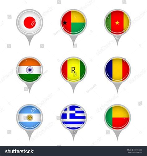 Set Map Flag Icon Vector Stock Vector Royalty Free Shutterstock