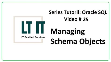 Oracle Sql Workshop 2 Lesson 5 Managing Schema Objects Youtube
