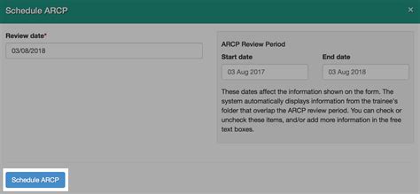 Schedule An Arcp For A Trainee Fom Portfolio