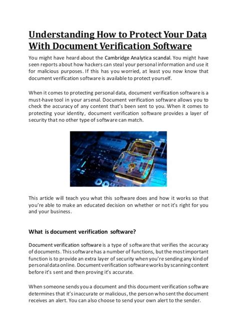 understanding how to protect your data with document verification