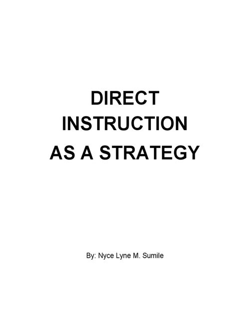 Direct Instruction Pdf Teachers Teaching Method