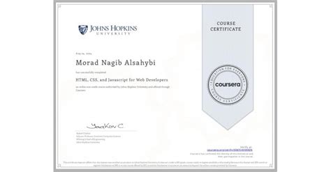 morad alsahybi on linkedin completion certificate for html css and