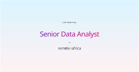 Remote Senior Data Analyst Job At Advertising Company Remote4africa