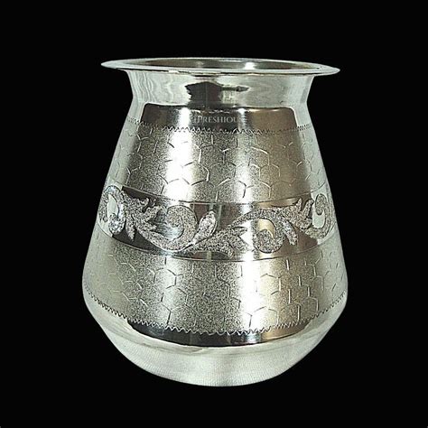 100 Grams Pure Silver Marwadi Chambu Lota Diamond And Honeycomb Fusion Design At ₹ 10100