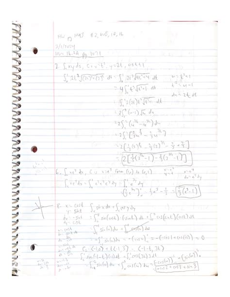 Calc Hw 3 2 24 Calc Notes On Line Integrals Math 120 Studocu