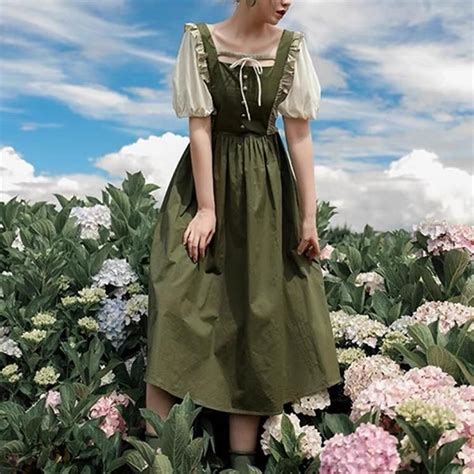 The Green Witch Cottagecore Dress Plus Sizes Cottagecore Dress Cottagecore Fashion Mori