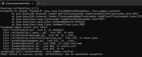 Failed To Execute Cellprofiler Due To Unhandled Exception Usage And Issues Imagesc Forum