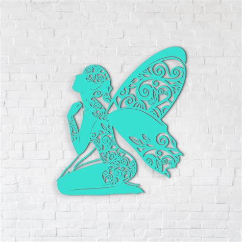 ᐉ Декоративне панно з дерева Woodyard Фея красуня 40x45 см Бірюзовий 0576sturq16 • Краща ціна