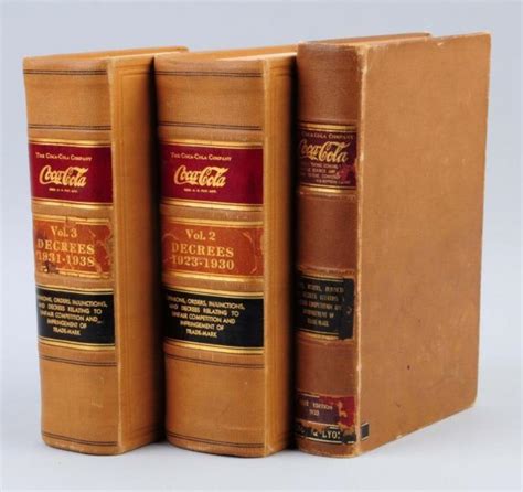 3 Vol Set Of Coca Cola Court Cases Value And Price Guide