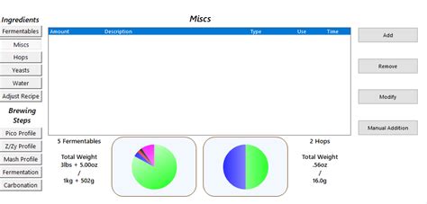adding modifying and removing miscs the small brew companion
