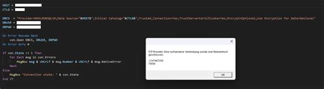 Vbscript Connect To Ms Sql Server Using Win And Msoledbsql