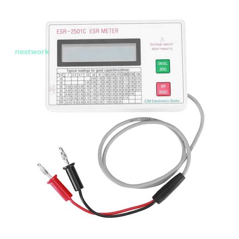 Esr Dcr Tester Lcd Display Esr Meter With Test Leads Clip Battery Circuit Tester Electrical
