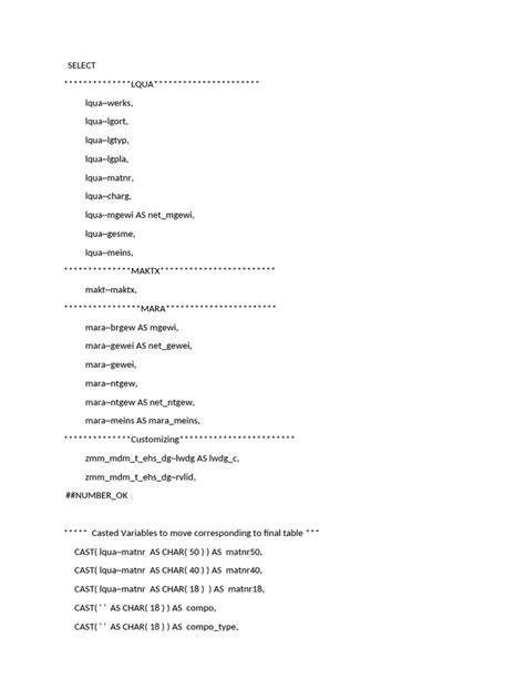 Select Query Format Pdf