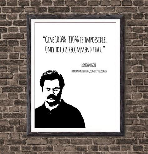 Ron Swanson Quote Poster Parks And Recreation Quote Print Tv Quote