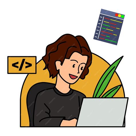 Premium Vector Programmer Coding Vector Illustration