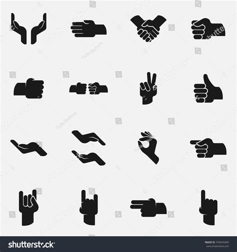 Set Human Hand Gestures Vector Icon Vector Có Sẵn Miễn Phí Bản Quyền