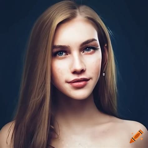 Delicate Portrait Of A Young Woman With Freckles On Craiyon