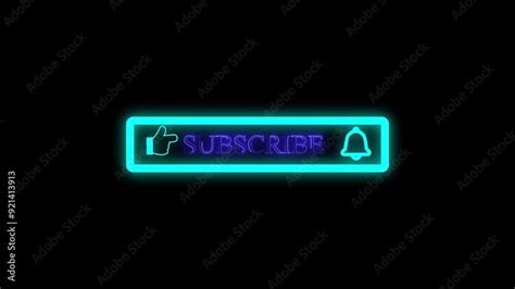 Youtube Subscribe Foggy Smoke Effect Glowing Button On Black Screen Bell Like Icon Lower