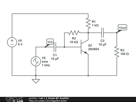 Lab 14simple Bjt Amplifier Circuitlab