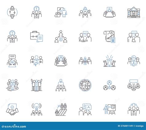 Corporate Framework Line Icons Collection Structure Policies Guidelines Procedures