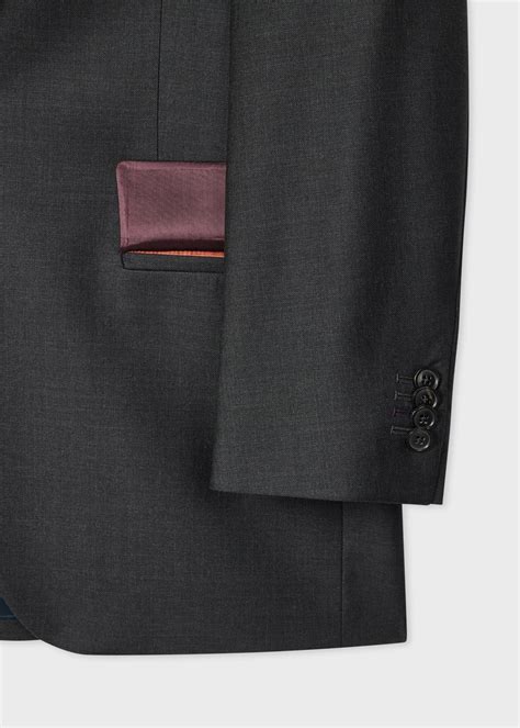 Mens Classic Fit Black Sharkskin Wool Suit