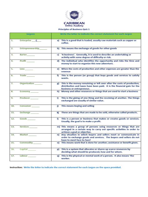 Coa Quiz 1 Pdf Goods Money