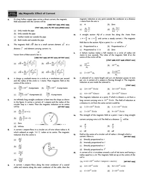 02 Assignments Mec Pdf Magnetic Field Electromagnetic Induction