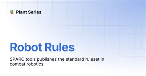 Robot Rules Plant Series