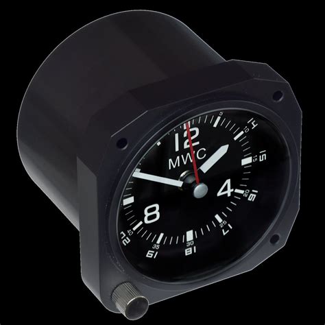 Limited Edition Replica Cockpit Desk Clock In Matt Black Finish
