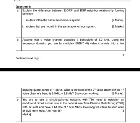 question 4 a explain the difference between eigrp and bgp neighbor relationship forming