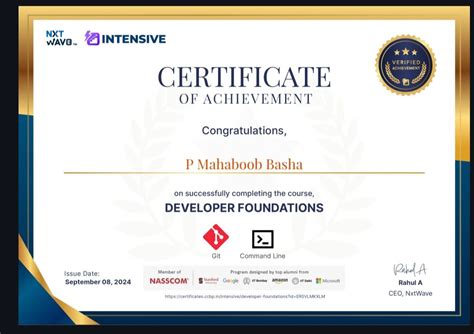 Mahaboob Basha P On Linkedin Achievement Learning Skills Nxtwave Nxtwaveintensive
