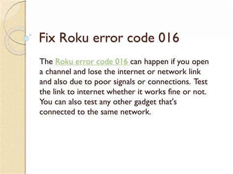 PPT How To Fix Roku Error Code PowerPoint Presentation Free Download ID