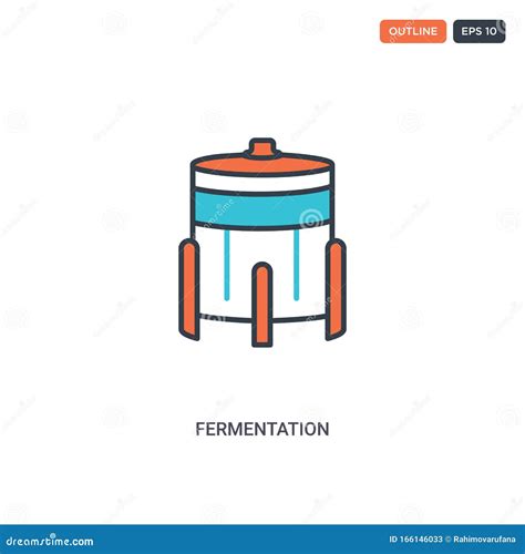 2 Color Fermentation Concept Line Vector Icon Isolated Two Colored