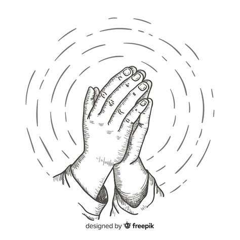 기도하는 손 스케치 이미지 Freepik에서 무료 다운로드