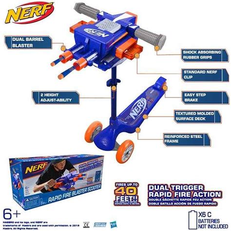 Nerf Blaster Scooter With Dual Trigger Rapid Fire Action Gadgetsin