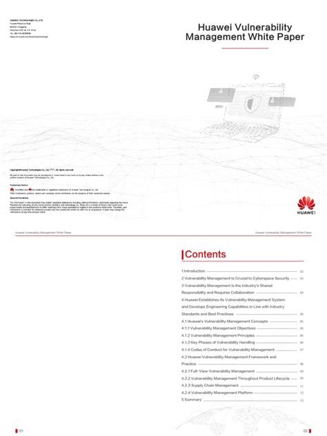 huawei vulnerability management white paper en pdf vulnerability computing computer security