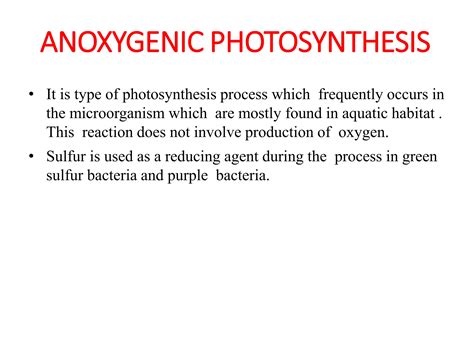 Photosynthetic Bacteria Oxygenic And Anoxygenic Pptx