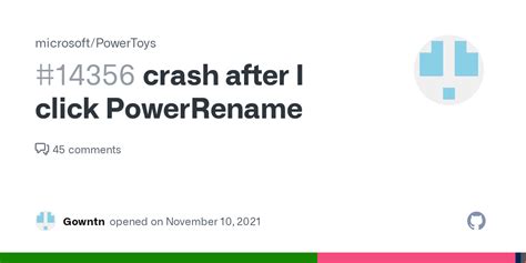 Crash After I Click Powerrename · Issue 14356 · Microsoftpowertoys