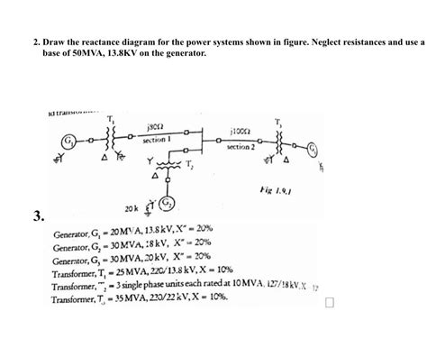 Solved 2 Draw The Reactance Diagram For The Power Systems
