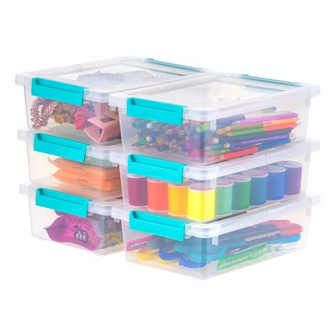 Iris Usa 2 Qt Plastic Storage Bins Containers With Lids 6 Pack