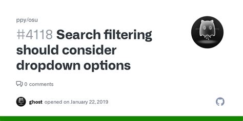 Search Filtering Should Consider Dropdown Options · Issue 4118 · Ppy