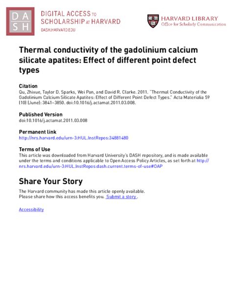 Pdf Thermal Conductivity Of The Gadolinium Calcium Silicate Apatites