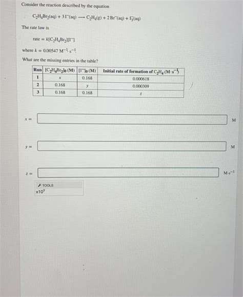 Solved Consider The Reaction Described By The Equation Chegg Com