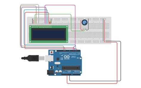 Circuit Design Conexion Lcd 16x2 Tinkercad