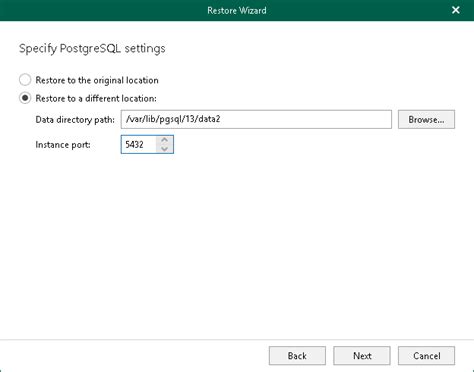 Step 4 Specify Postgresql Settings Veeam Backup Explorers Guide