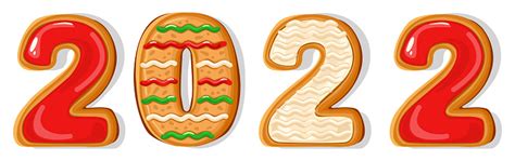 진저 브레드 배경 그림 2022 격리된 개체입니다 크리스마스 배너 인사말 카드 및 프리젠 테이션에 적합합니다 벡터 그림입니다 12월 31일에 대한 스톡 벡터 아트 및 기타