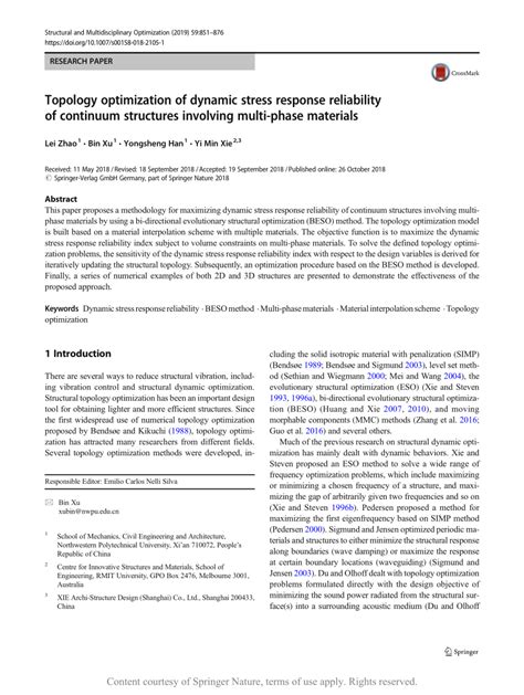 Topology Optimization Of Dynamic Stress Response Reliability Of Continuum Structures Involving
