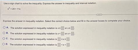 Solved Use A Sign Chart To Solve The Inequality Express The Chegg Com